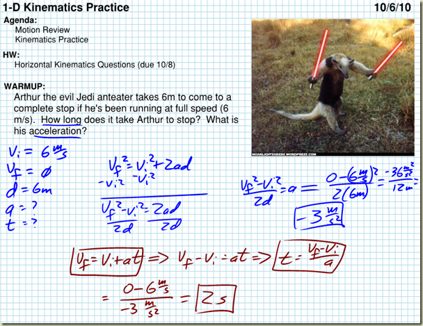 1-D Kinematics Practice - Regents Physics